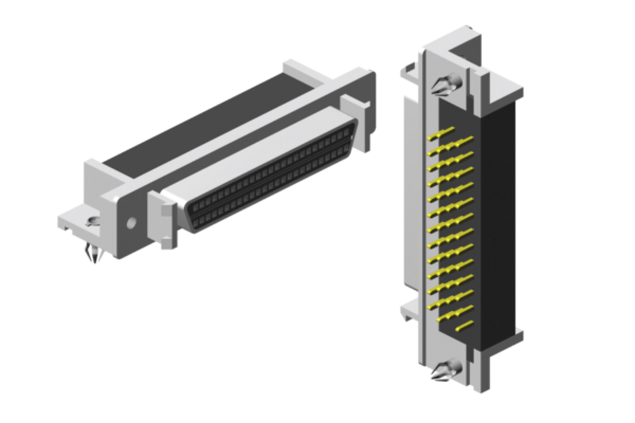 Single SCSI Connector port Female THT 90°