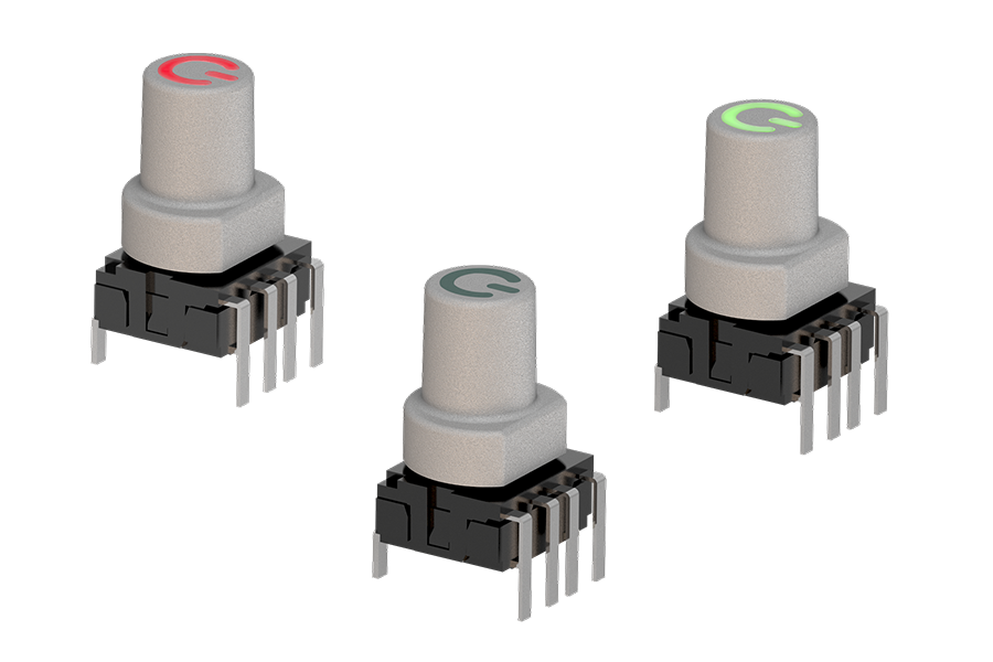 Tact Switch LED MultiColor (RGB) THT Straight Version. Without Cap