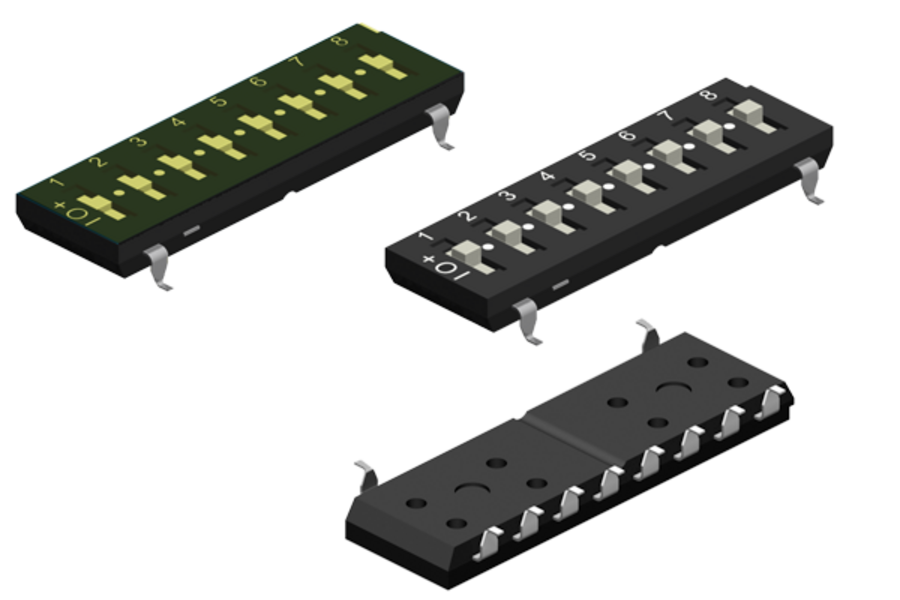 Slide Type DIP-Switch Tri-State, SMT. Vertical Operation